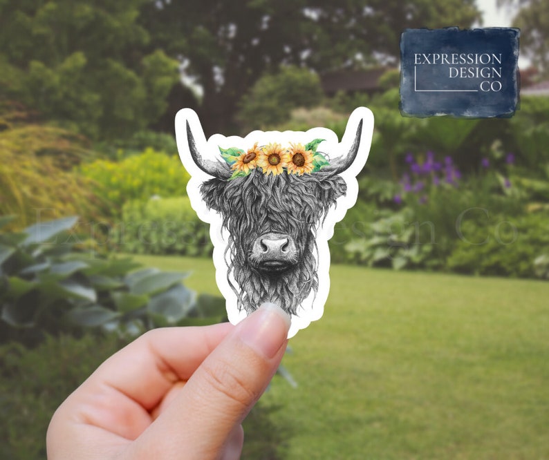 Highland Cow Vinyl Sticker Cow Sticker Farm Decal Die Cut - Etsy