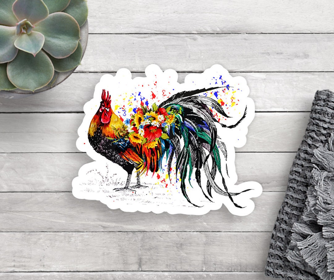 Rooster Sticker, Rooster Vinyl Sticker, Car Window Decal, Car Window ...