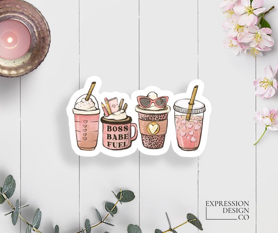 Boss Babe Vinyl Sticker, Latte Sticker, Laptop Sticker, Tumbler Sticker ...