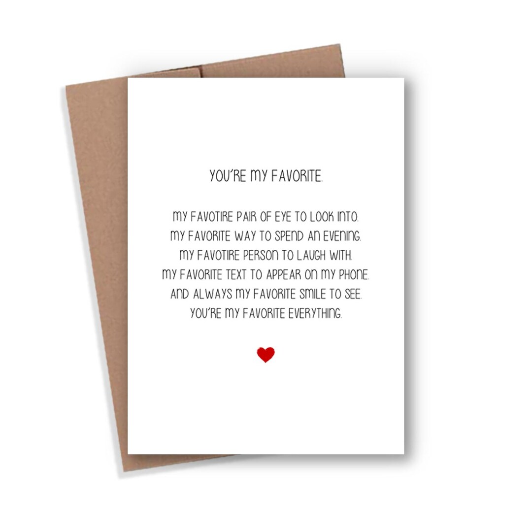 You're My Favorite Card, in Love Card, Card for Boyfriend, Blank Greeting Card, Birthday Gift ...