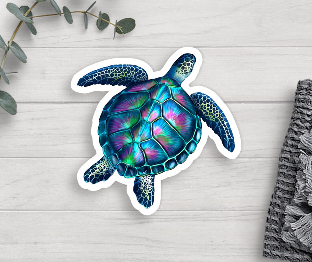 Turtle Vinyl Sticker, Water Bottle Sticker, Laptop Sticker, Vinyl Decal ...