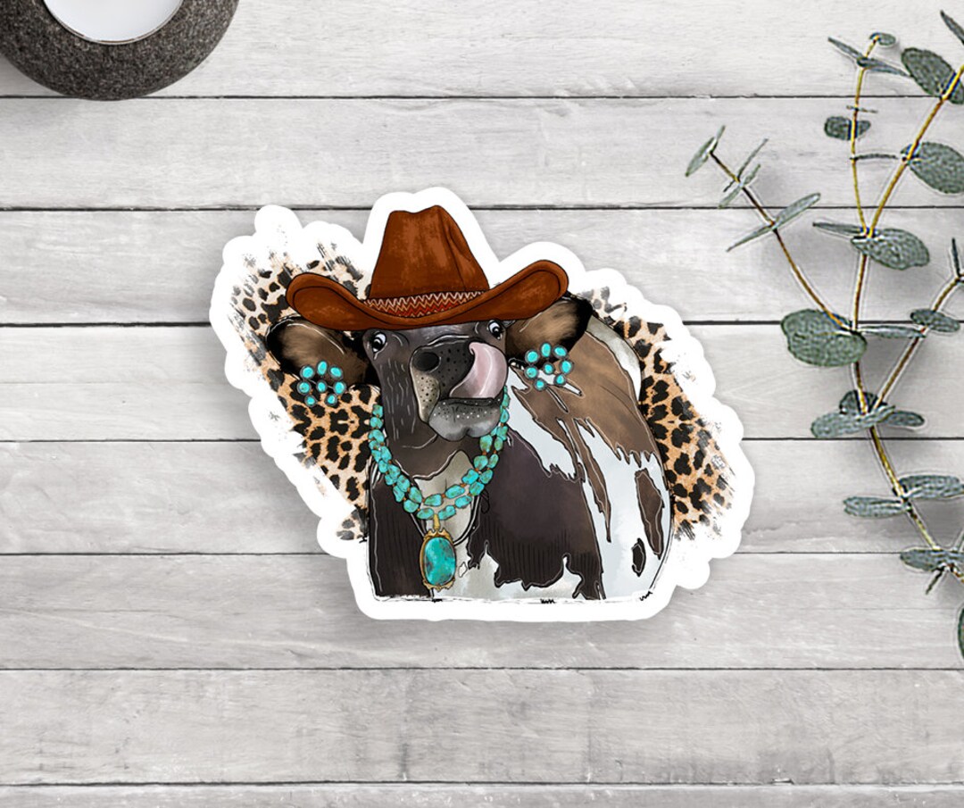 Cow Vinyl Sticker, Water Bottle Decal, Tumbler Sticker, Car Sticker ...