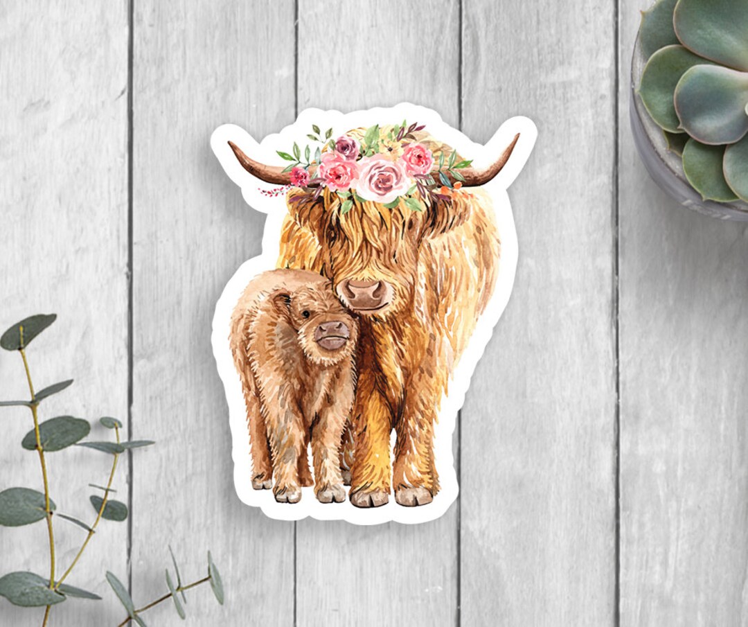 Cow & Calf Vinyl Sticker, Farm Sticker, Farm Decal, Die Cut Sticker ...