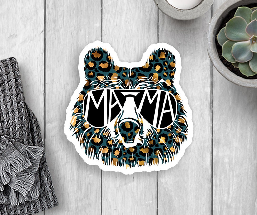 Mama Bear Vinyl Sticker, Die Cut Sticker, Water Bottle Decal, Tumbler ...