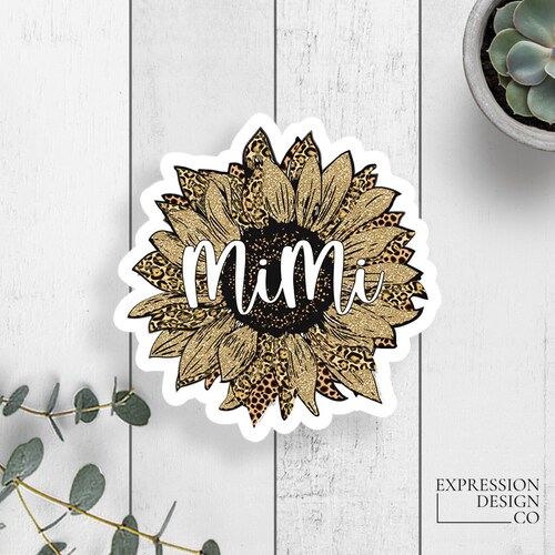 Mimi With Flower Design Waterproof Vinyl Sticker Water - Etsy