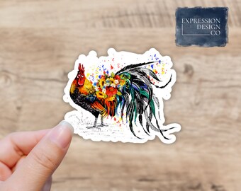 Rooster Vinyl Decal - Etsy