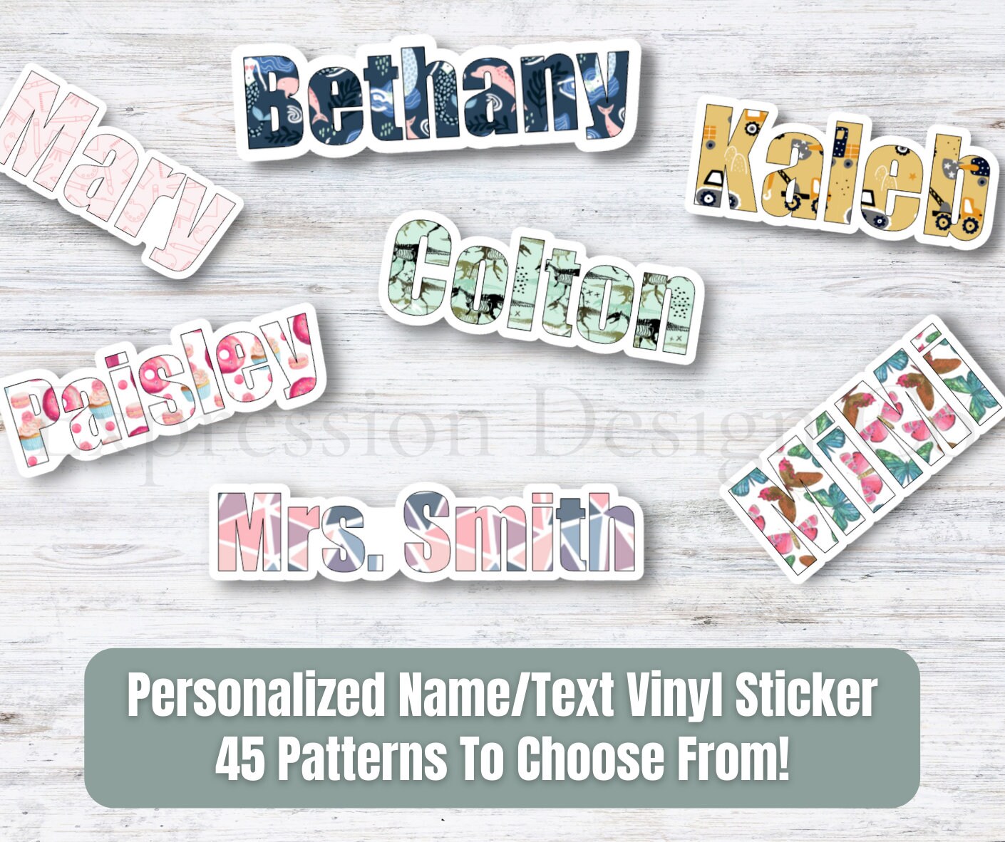 Personalized Name Sticker Name Vinyl Sticker Name Decal | Etsy