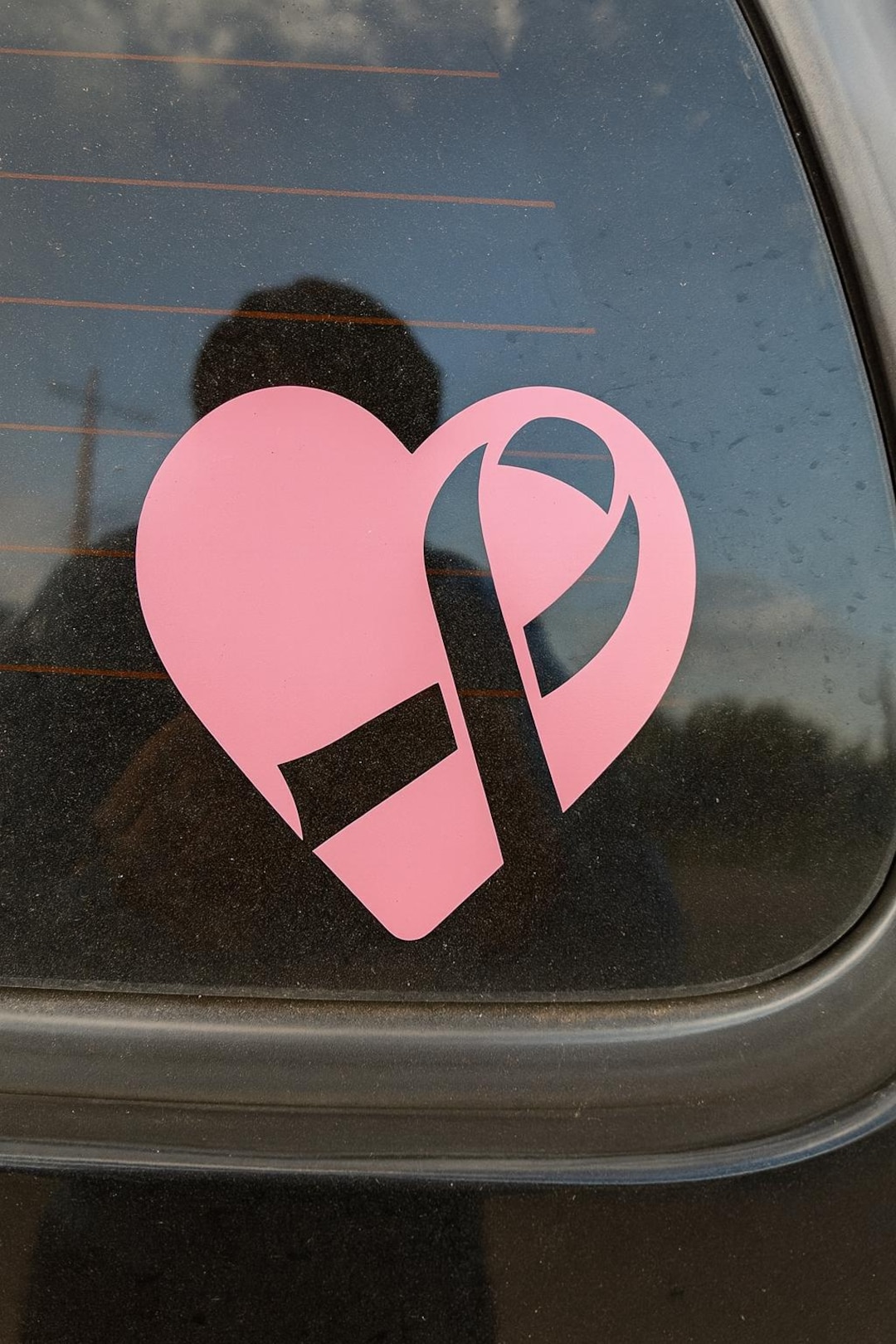 Pink Ribbon Heart Car Decal – Breast Cancer Awareness Vinyl Sticker - Etsy