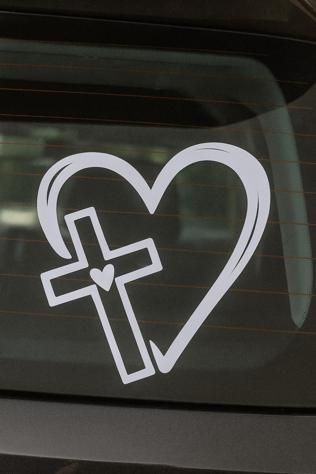 Heart Cross “jesus Love” Car Decal – Christian Vinyl Sticker | Faith ...