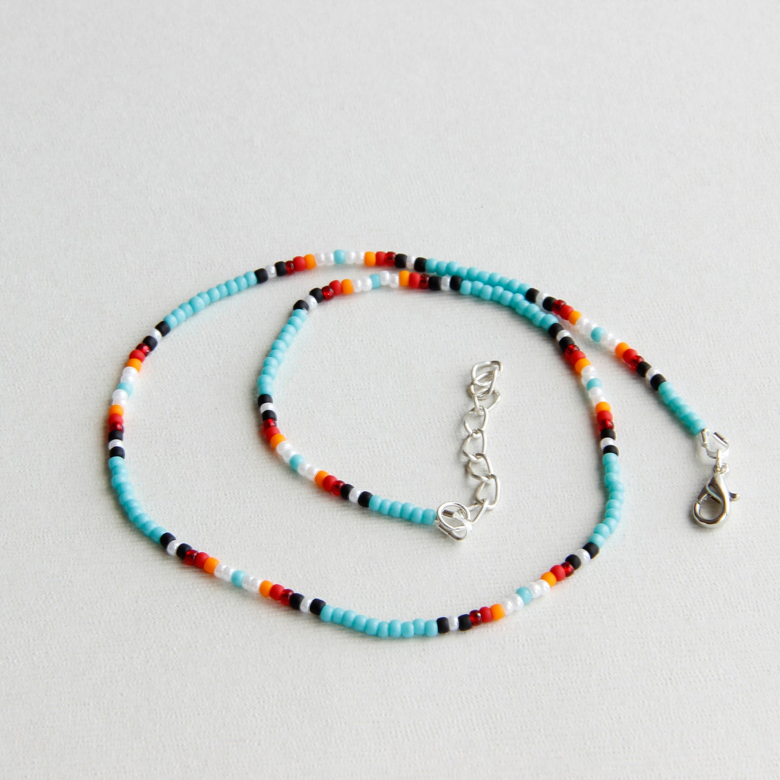 Turquoise Bead Western Native Choker, Indigenous Necklace, Beadwork for ...