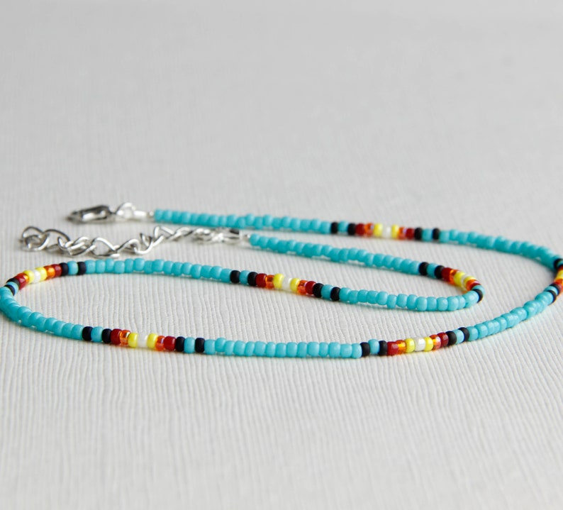 Turquoise Seed Bead Choker Native American Style Layered - Etsy