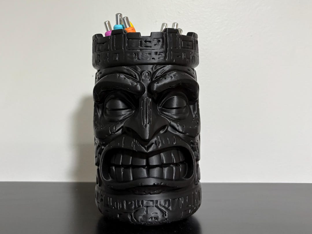 Tiki Pencil Holder Polynesian Desk Organizer 3D Printed Tiki Statue ...
