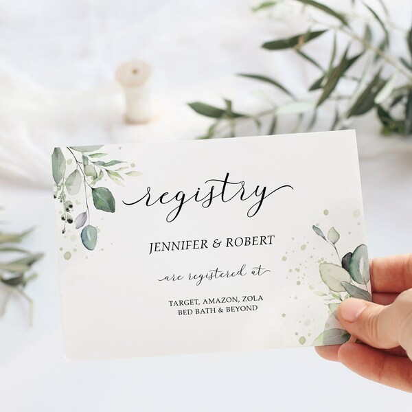 Wedding Registry Cards Template - Etsy