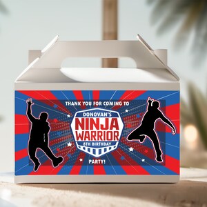 American Ninja Warrior Gable Box Label, Editable Sticker, Ninja Warrior ...