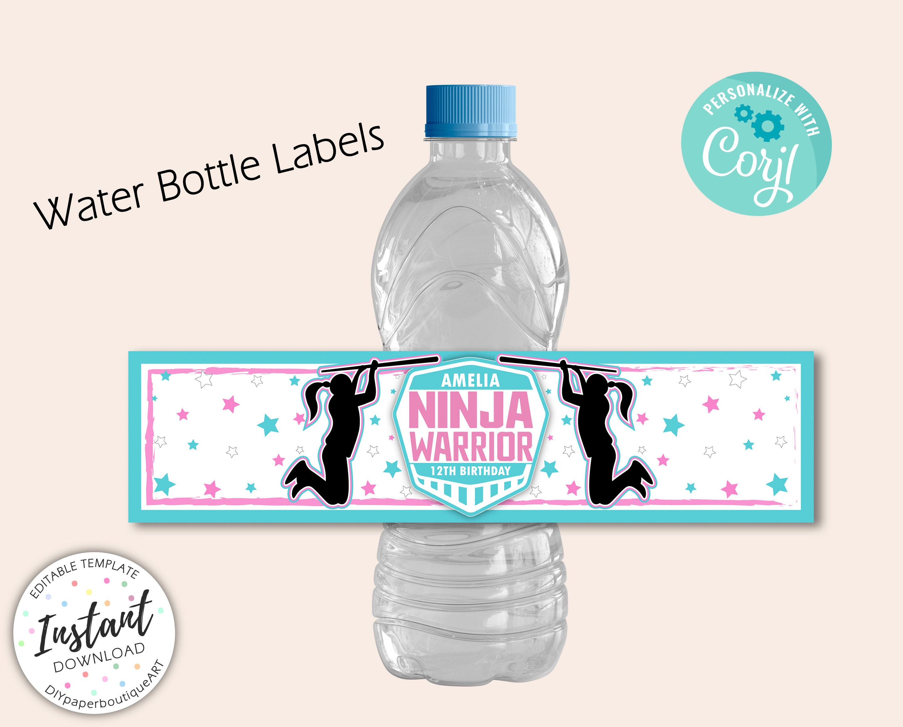American Ninja Warrior Bottle Label Design / Ninja Warrior Labels ...