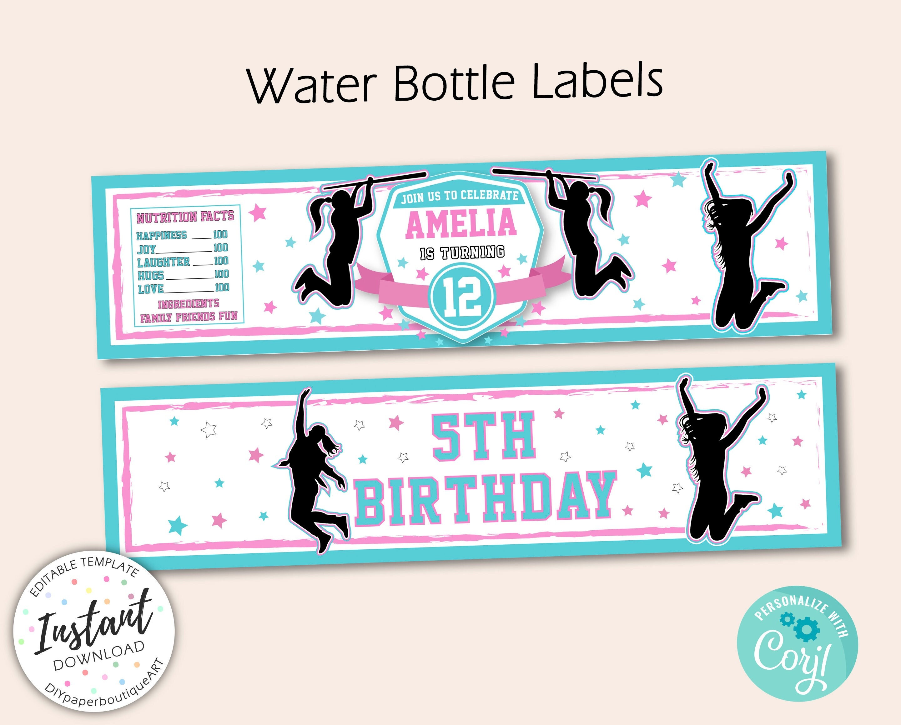 American Ninja Warrior Bottle Label Design / Ninja Warrior Labels ...