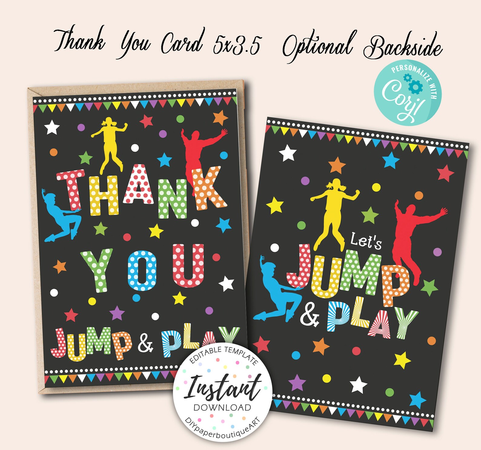 Jump Birthday Invitation-trampoline Party Invitation Bounce - Etsy