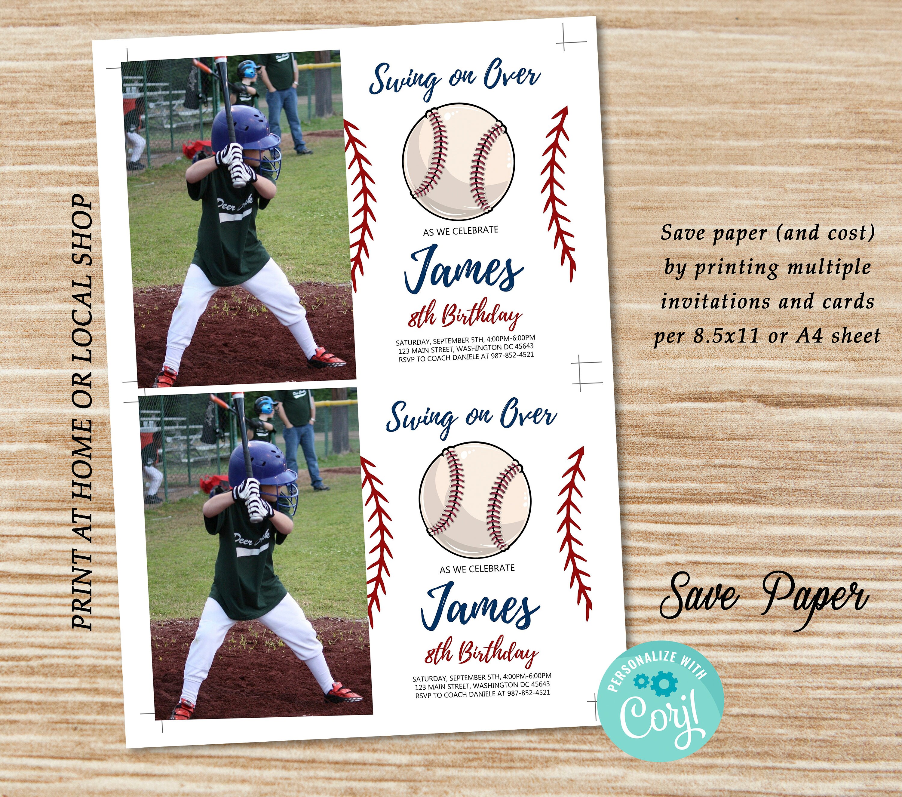 Baseball Birthday Invitation Rookie of the Year | Etsy