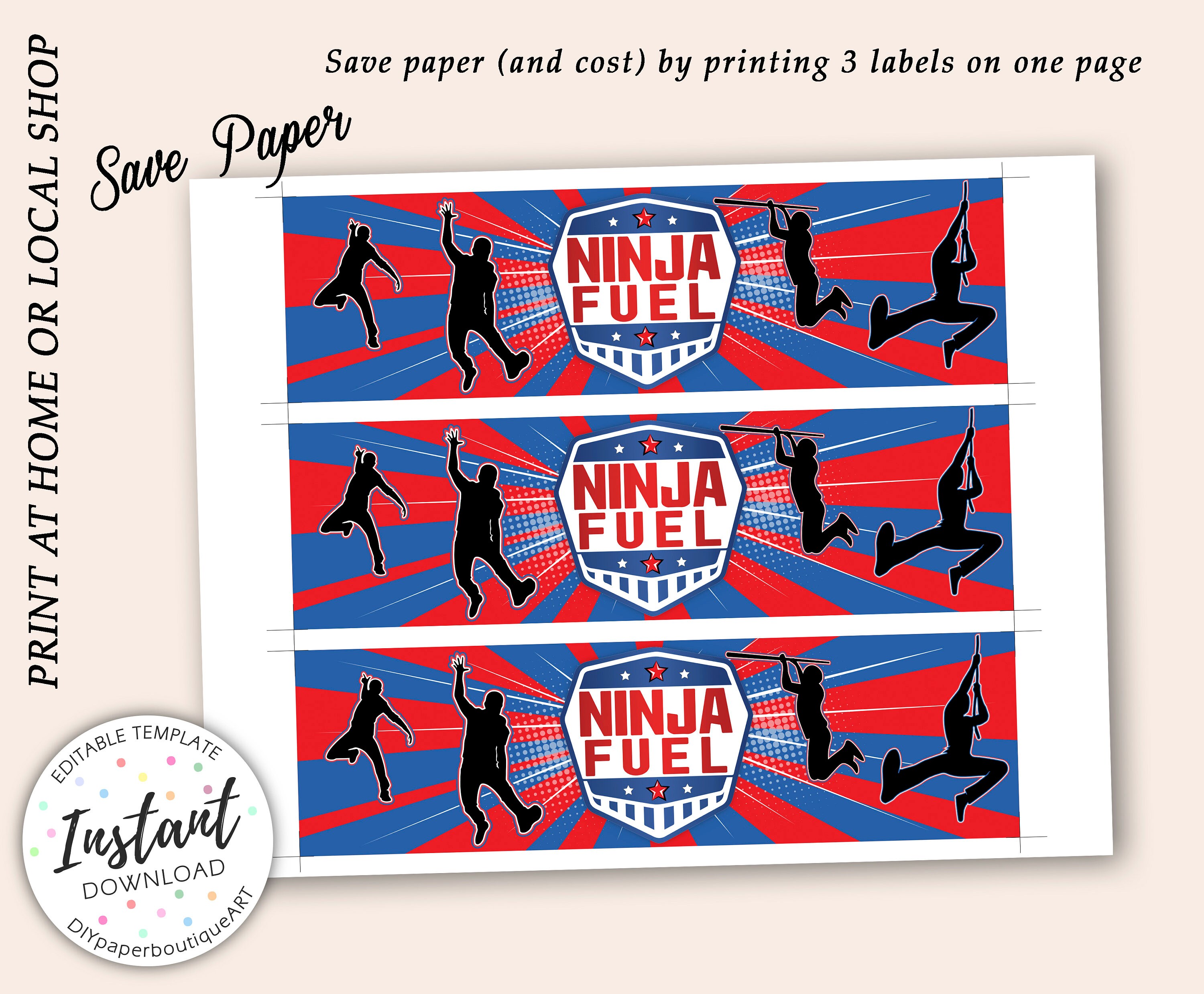Ninja Fuel 12oz Gatorade Wrapper/label Ninja Party Drink - Etsy