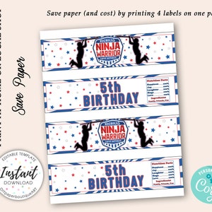 American Ninja Warrior Bottle Label Design / Ninja Warrior Labels ...