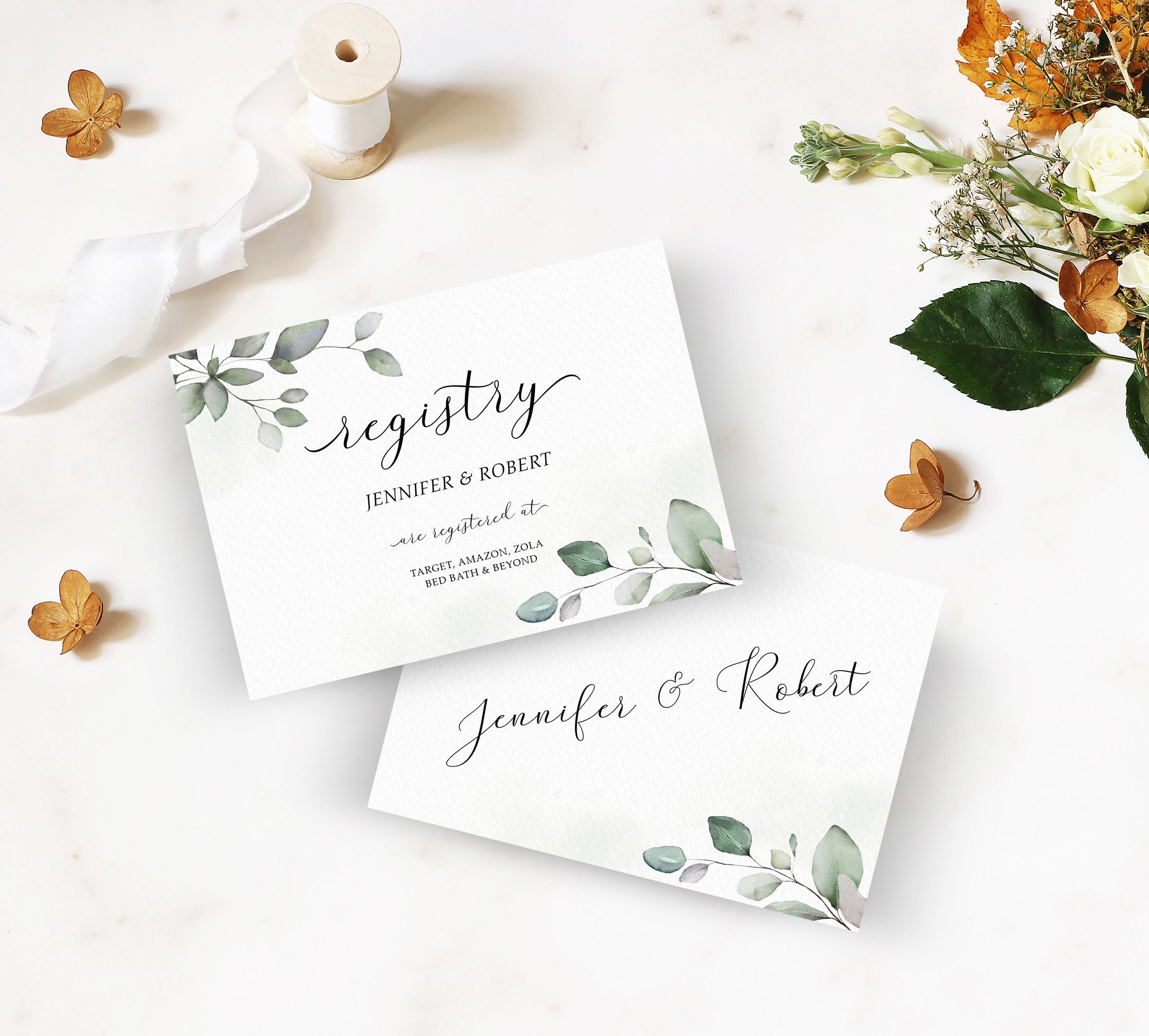 Wedding Registry Card Template Registry Card Greenery - Etsy