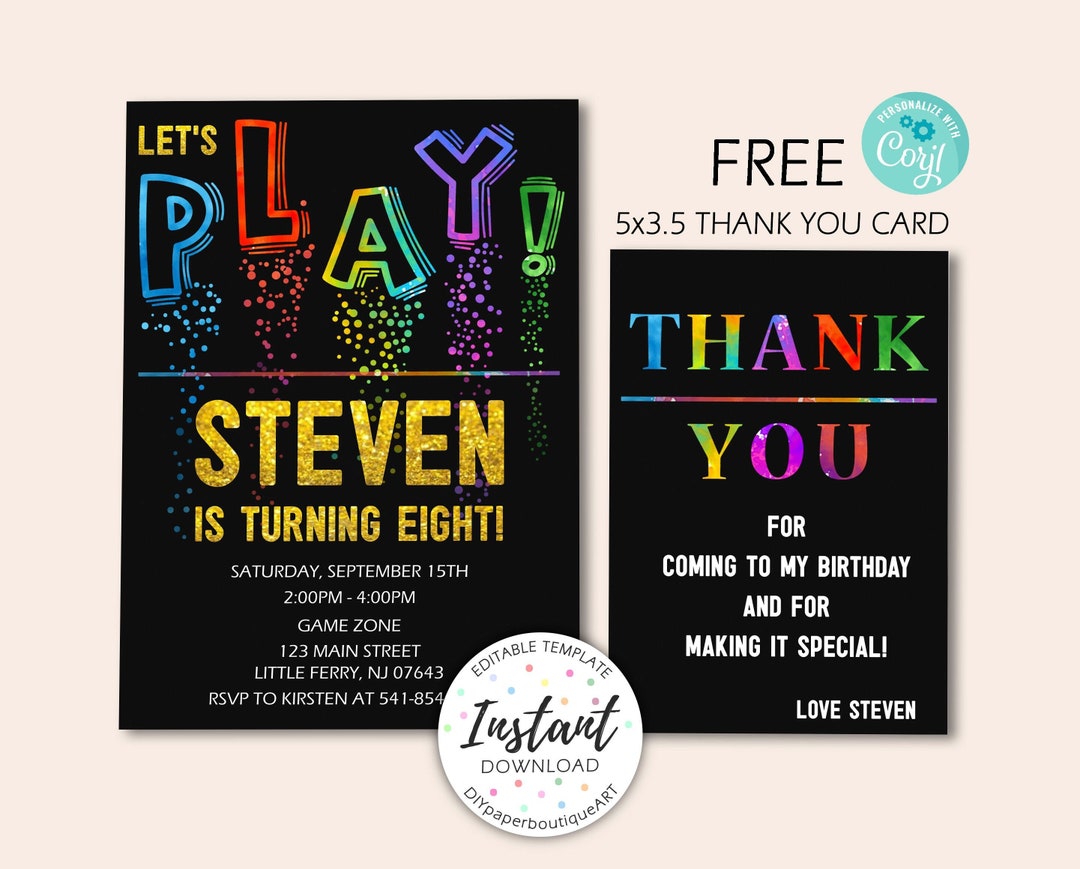 Playground Birthday Party Invitation, Playground Invitation, Boys ...