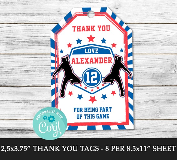 American Ninja Warrior Thank You Tags Birthday Thank You - Etsy