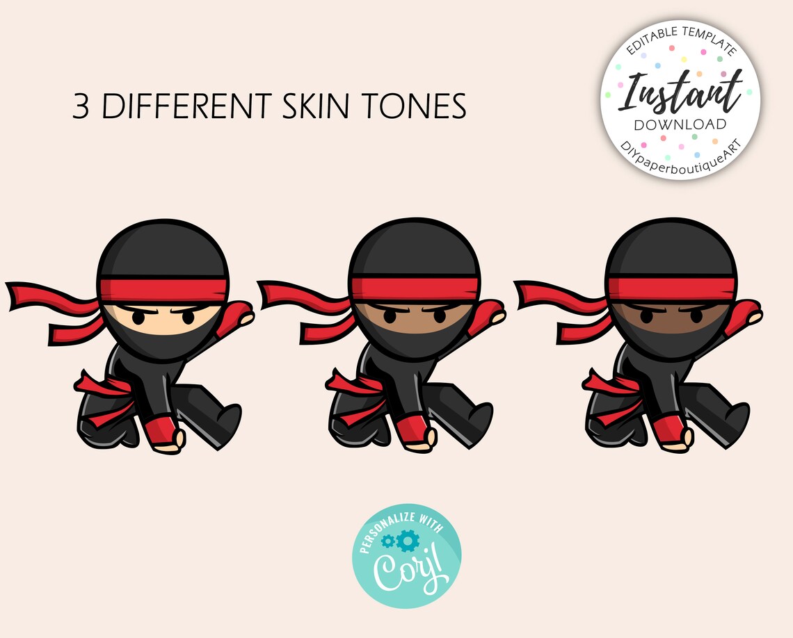 Ninja Favor Tags Karate Favor Tags Ninja Warrior Favor Tags | Etsy