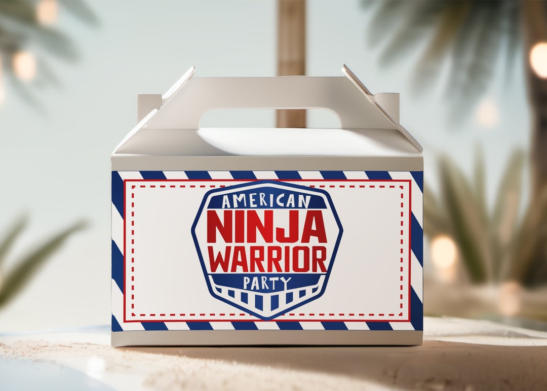 American Ninja Warrior Gable Box Label, Editable Sticker, Ninja Warrior ...