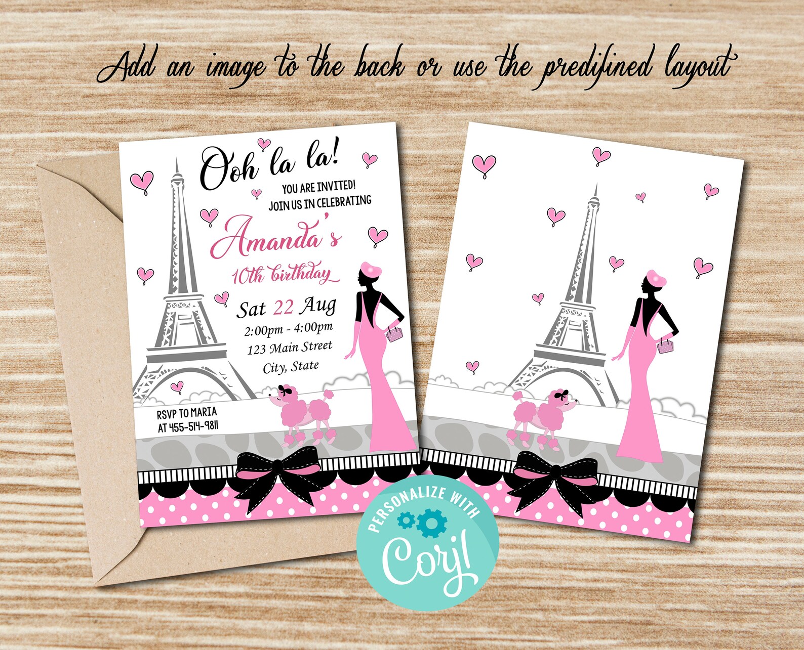 Paris Birthday InvitationParty in Paris DIGITAL | Etsy