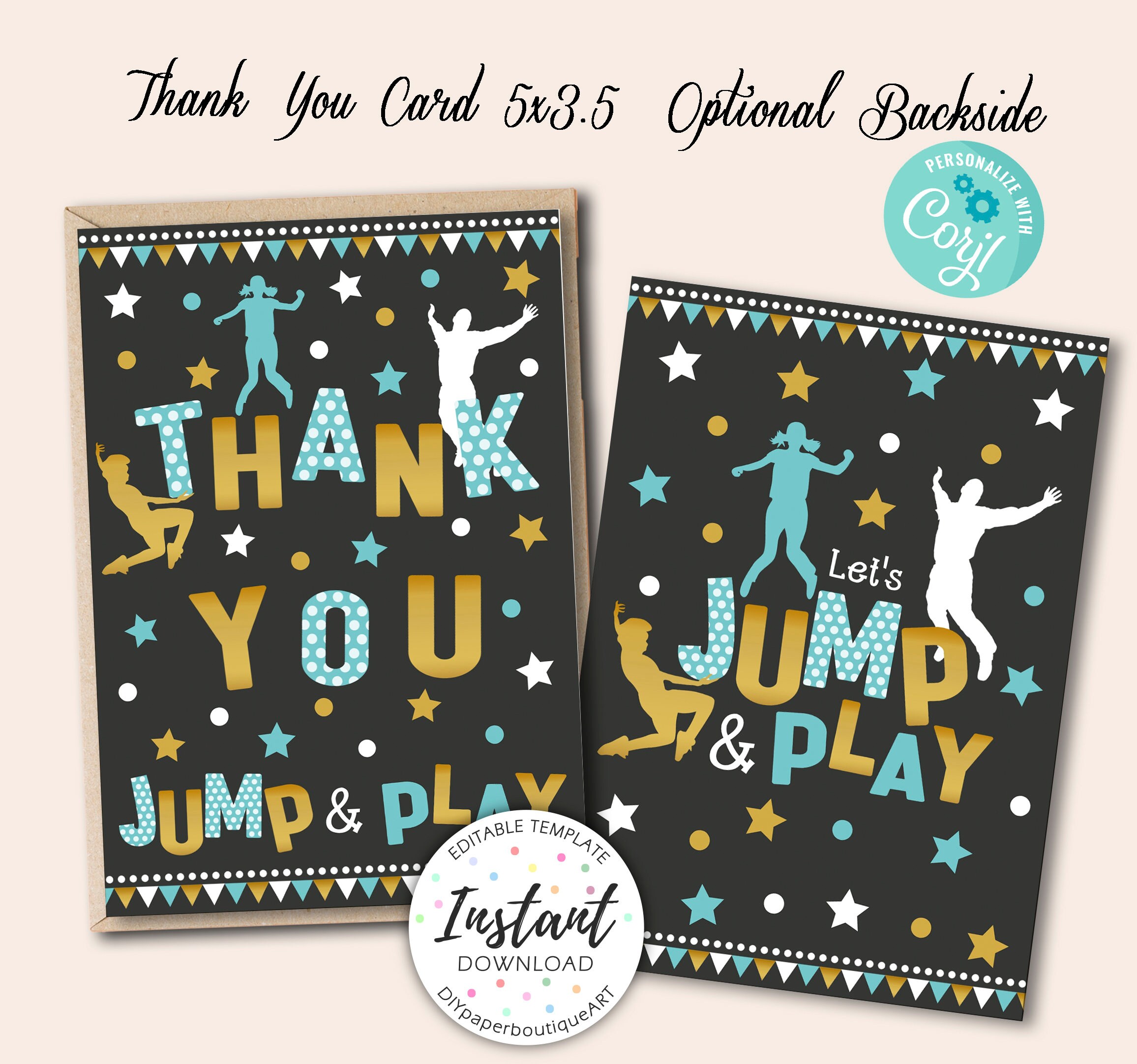 Jump Birthday Invitation-trampoline Party Invitation Bounce - Etsy