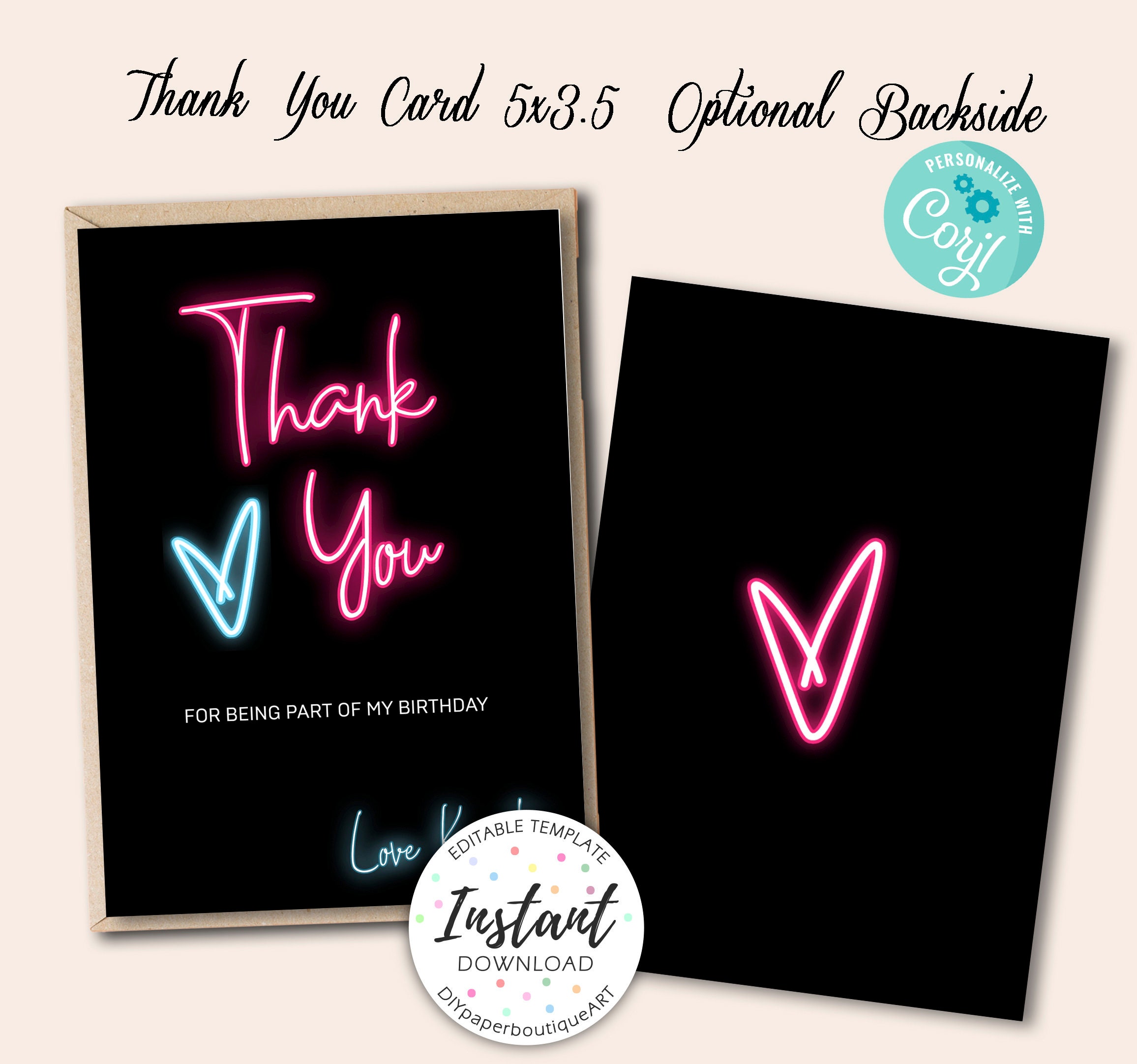 Neon Light Birthday Invitation Adult Bday Invite Sweet Teen - Etsy