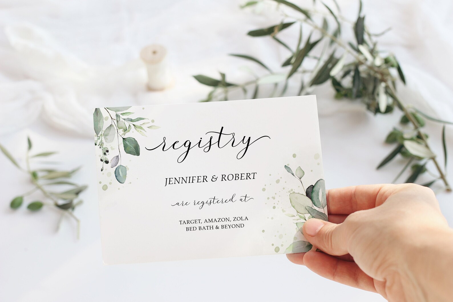 Wedding Registry Card Template Registry Card Greenery - Etsy