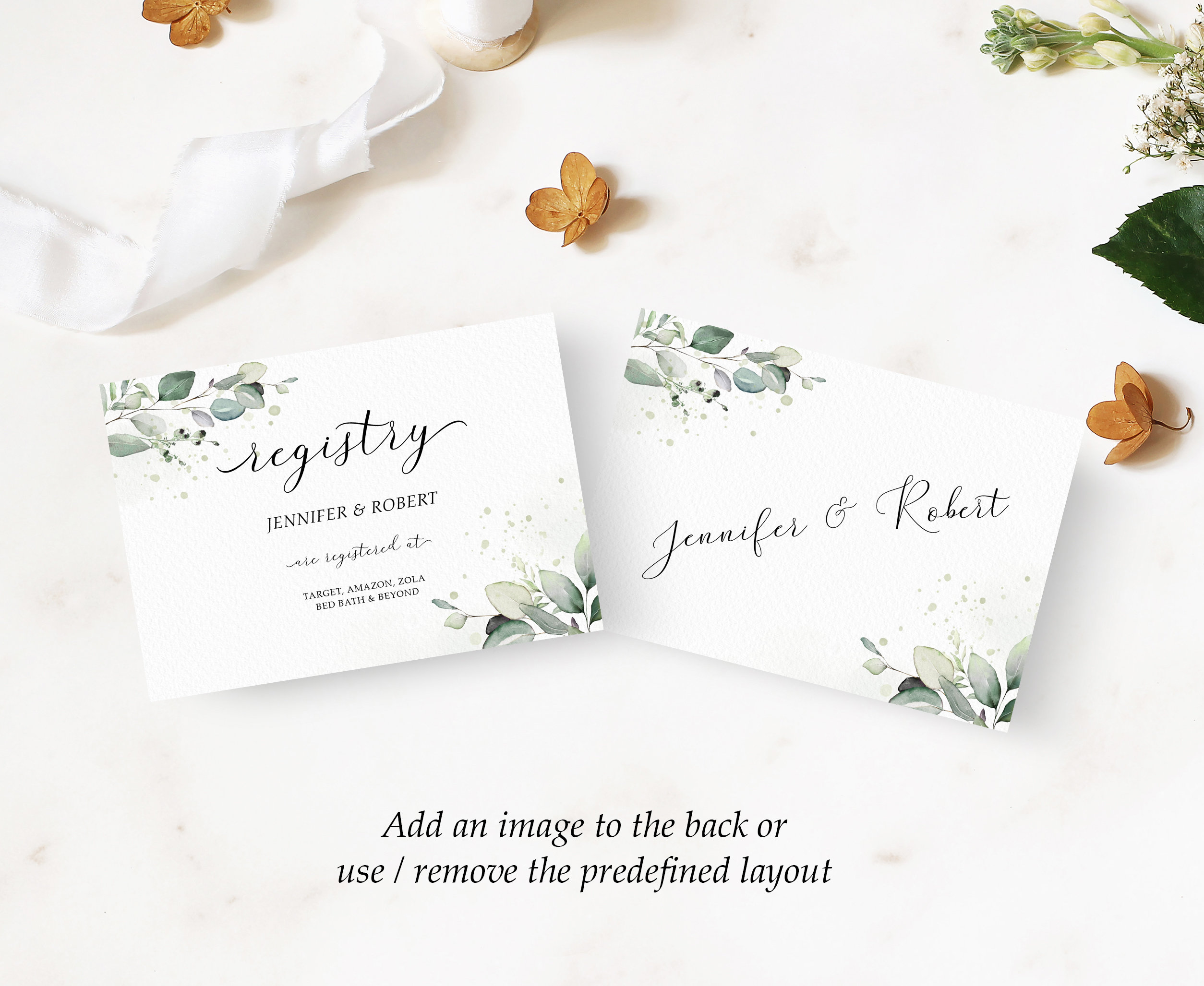 Wedding Registry Card Template Registry Card Greenery - Etsy Canada