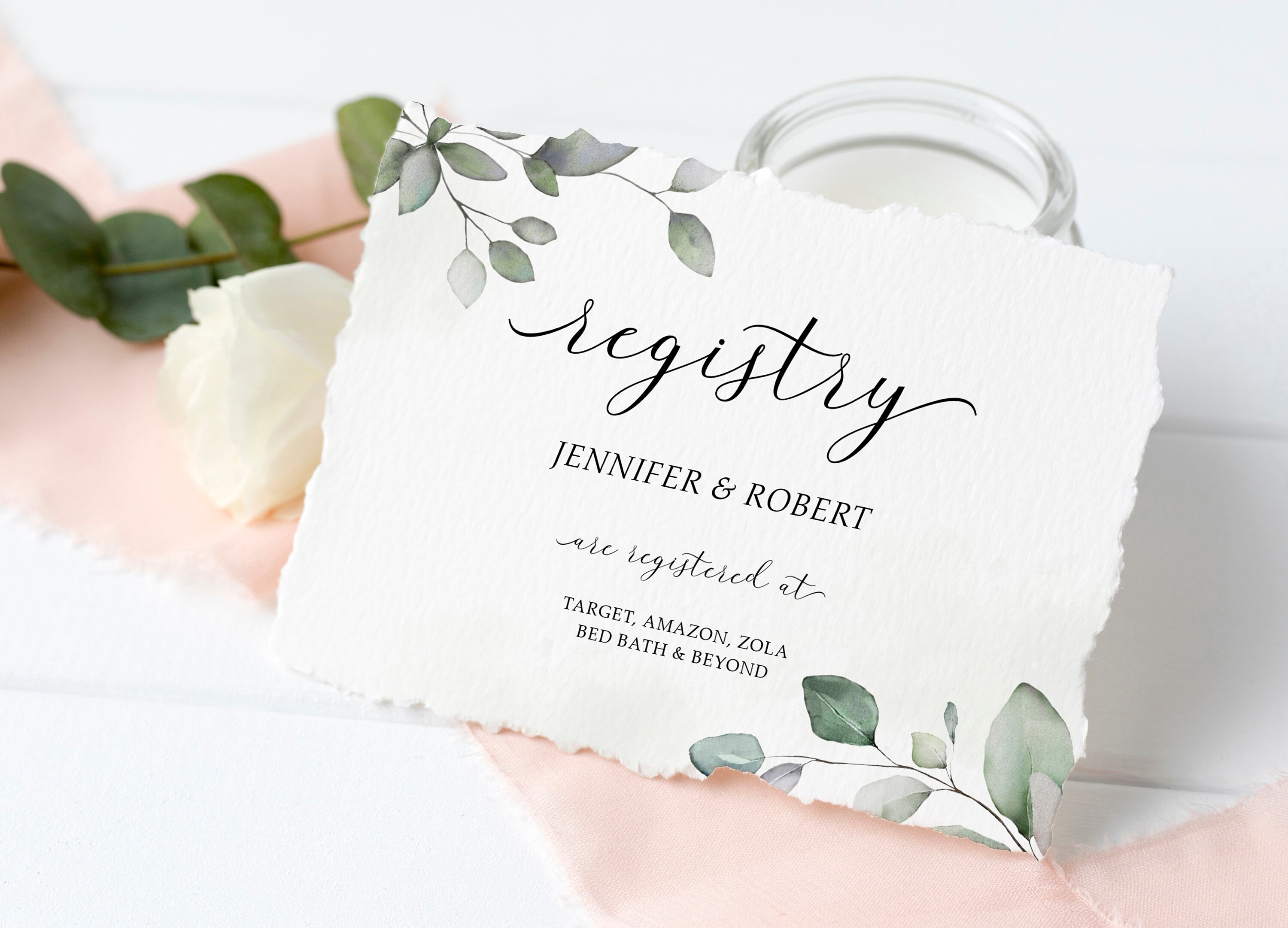 Wedding Registry Card Template Registry Card Greenery - Etsy UK
