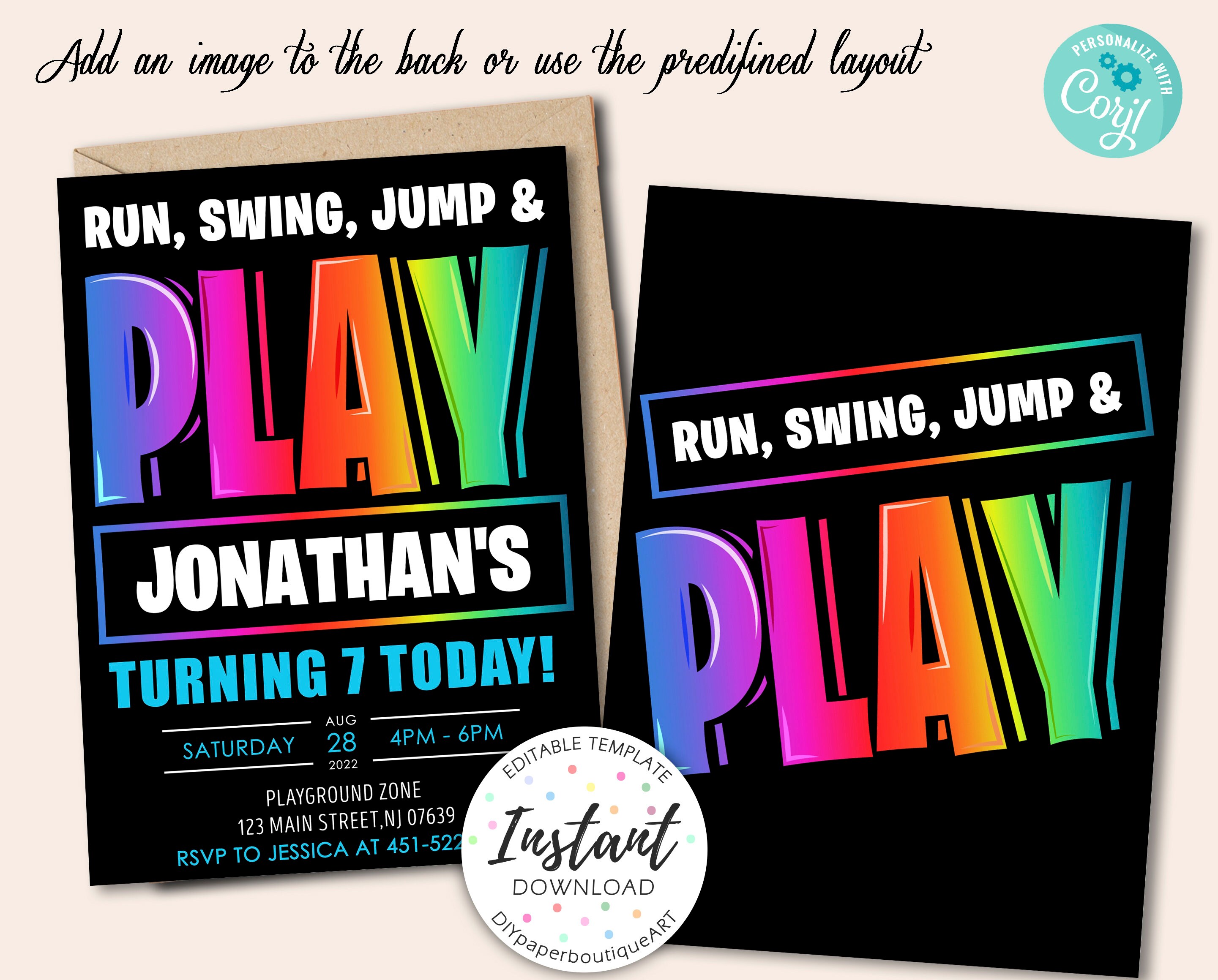 Playground Birthday Party Invitation Playground Invitation - Etsy