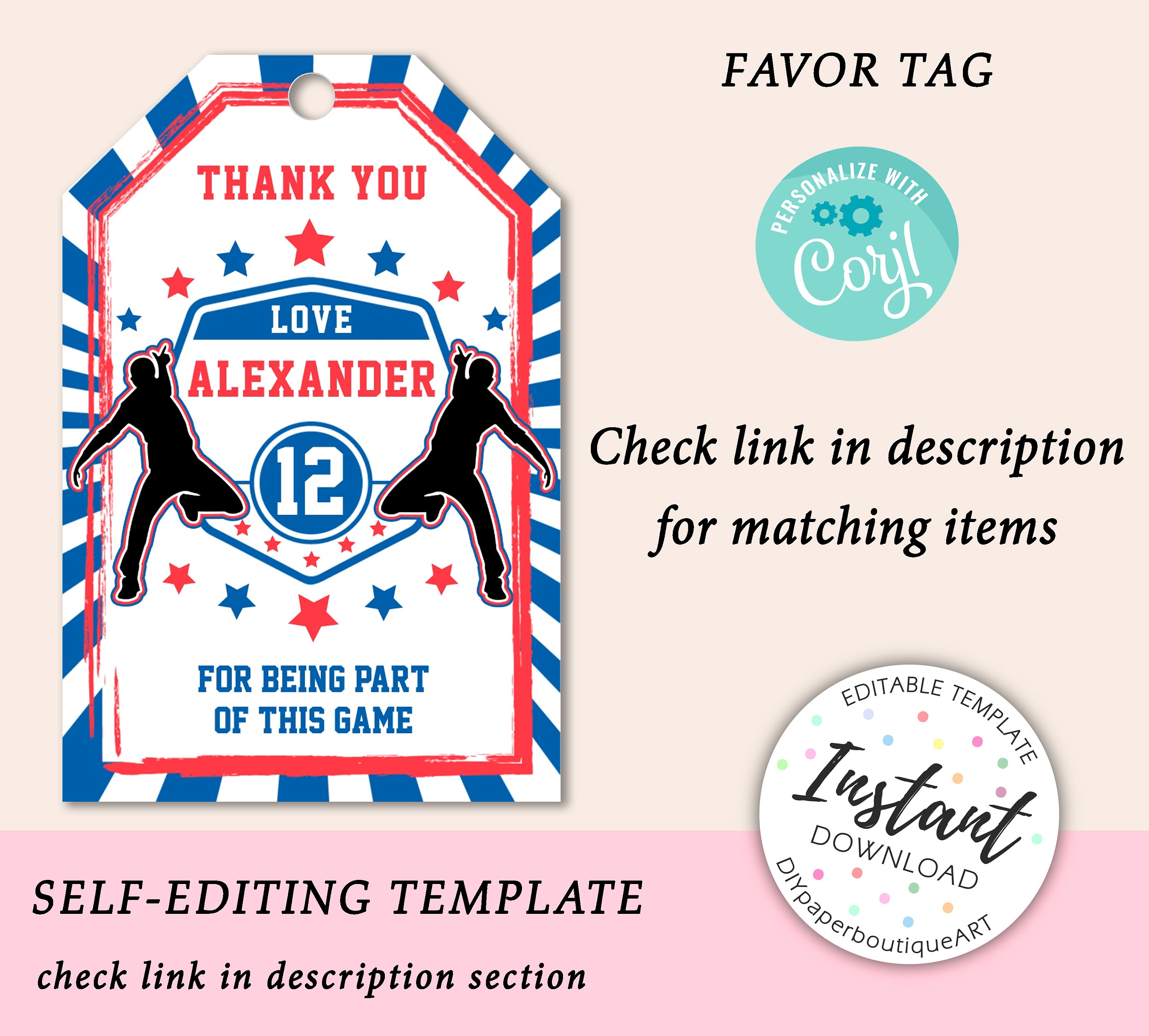American Ninja Warrior Thank You Tags Birthday Thank You - Etsy