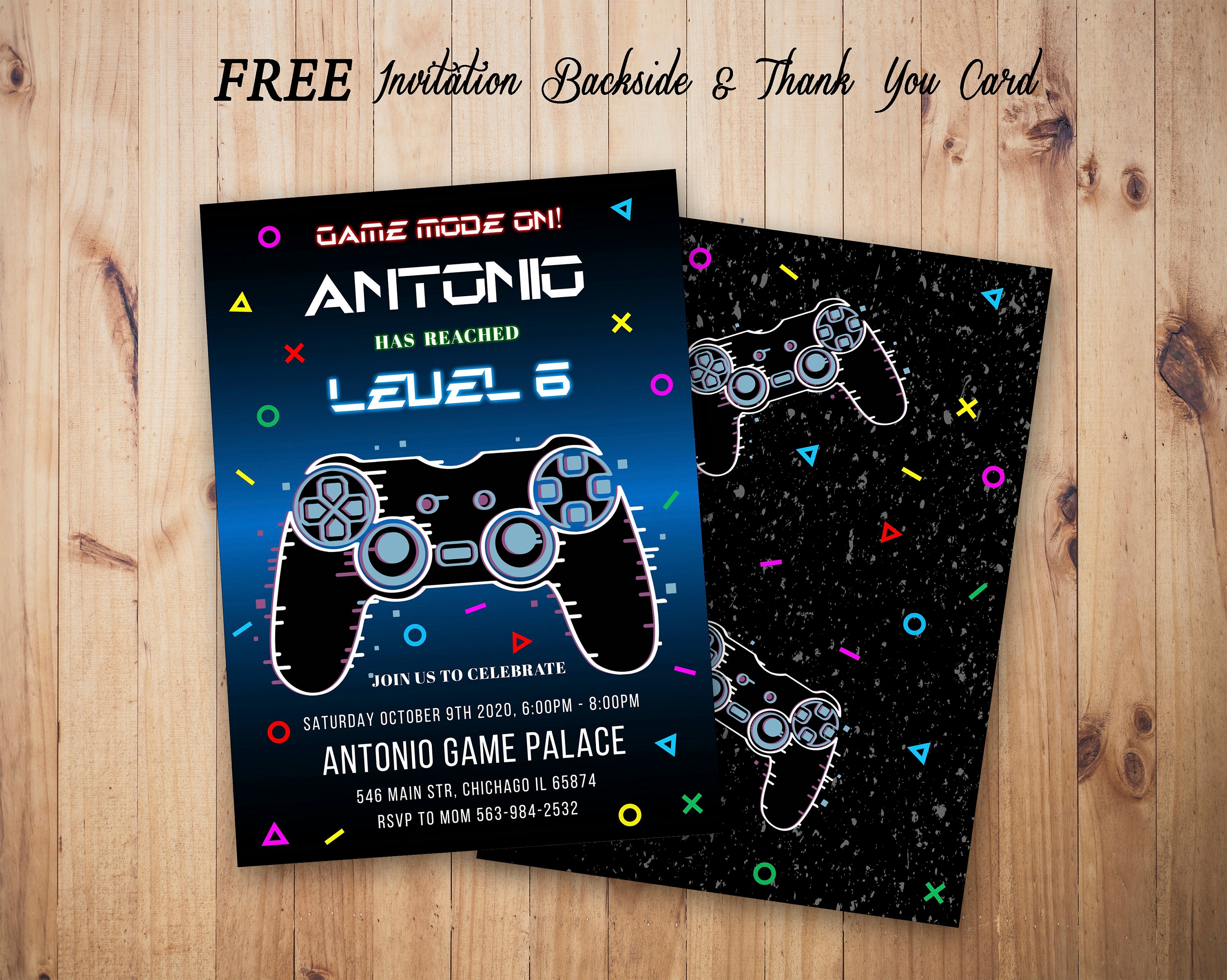 Video Game Invitation Video Game Party Birthday Invitation - Etsy