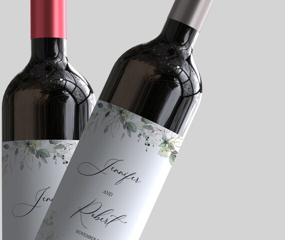 Wine Bottle Label Template Wedding Wine Sticker Bottle - Etsy
