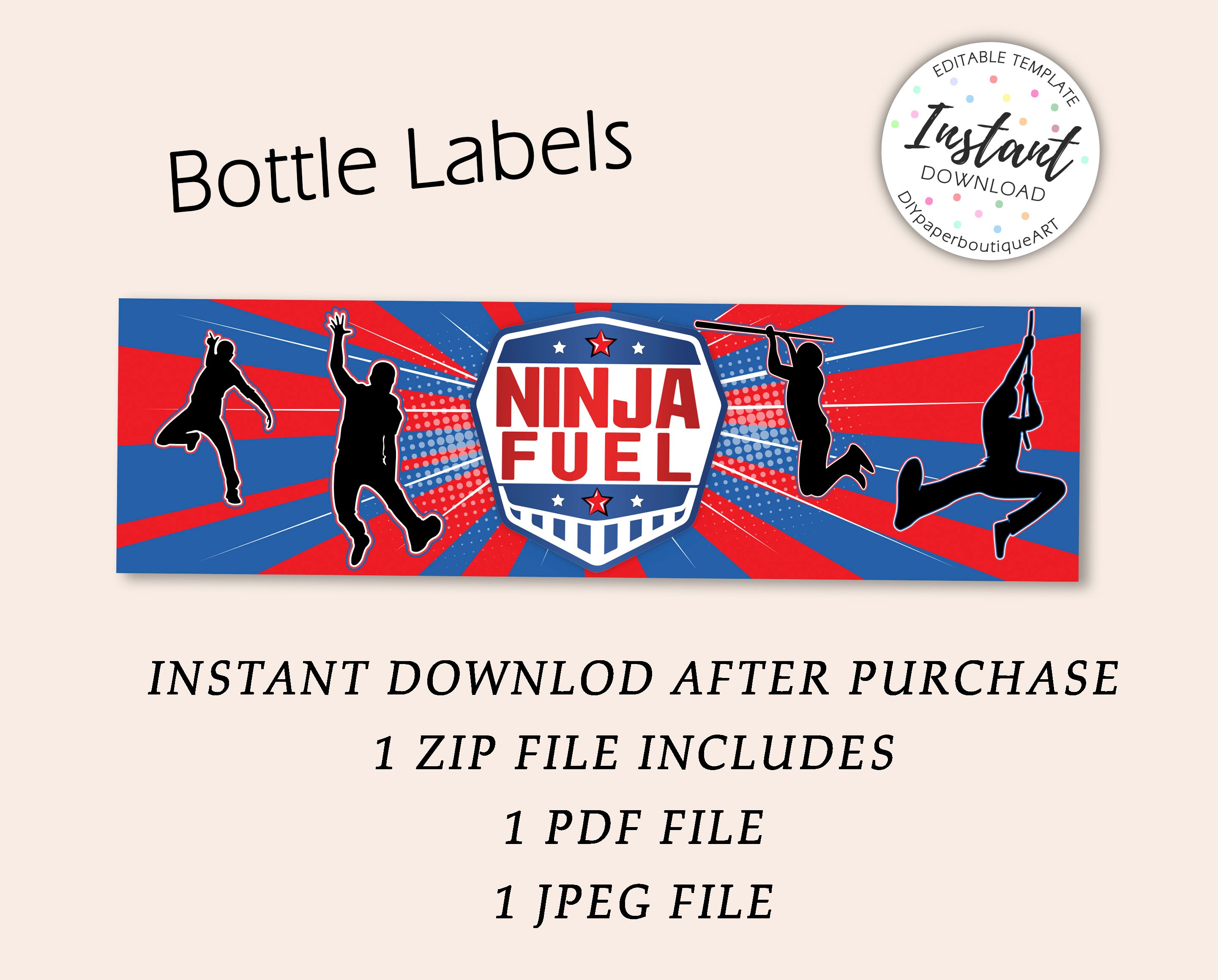 Ninja Fuel 12oz Gatorade Wrapper/label Ninja Party (Instant Download ...