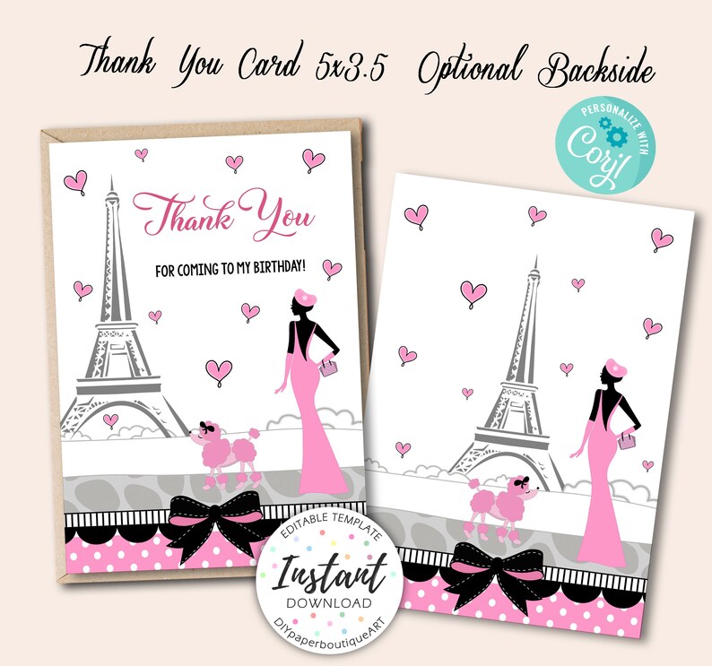 Paris Birthday Invitationparty in Paris DIGITAL | Etsy