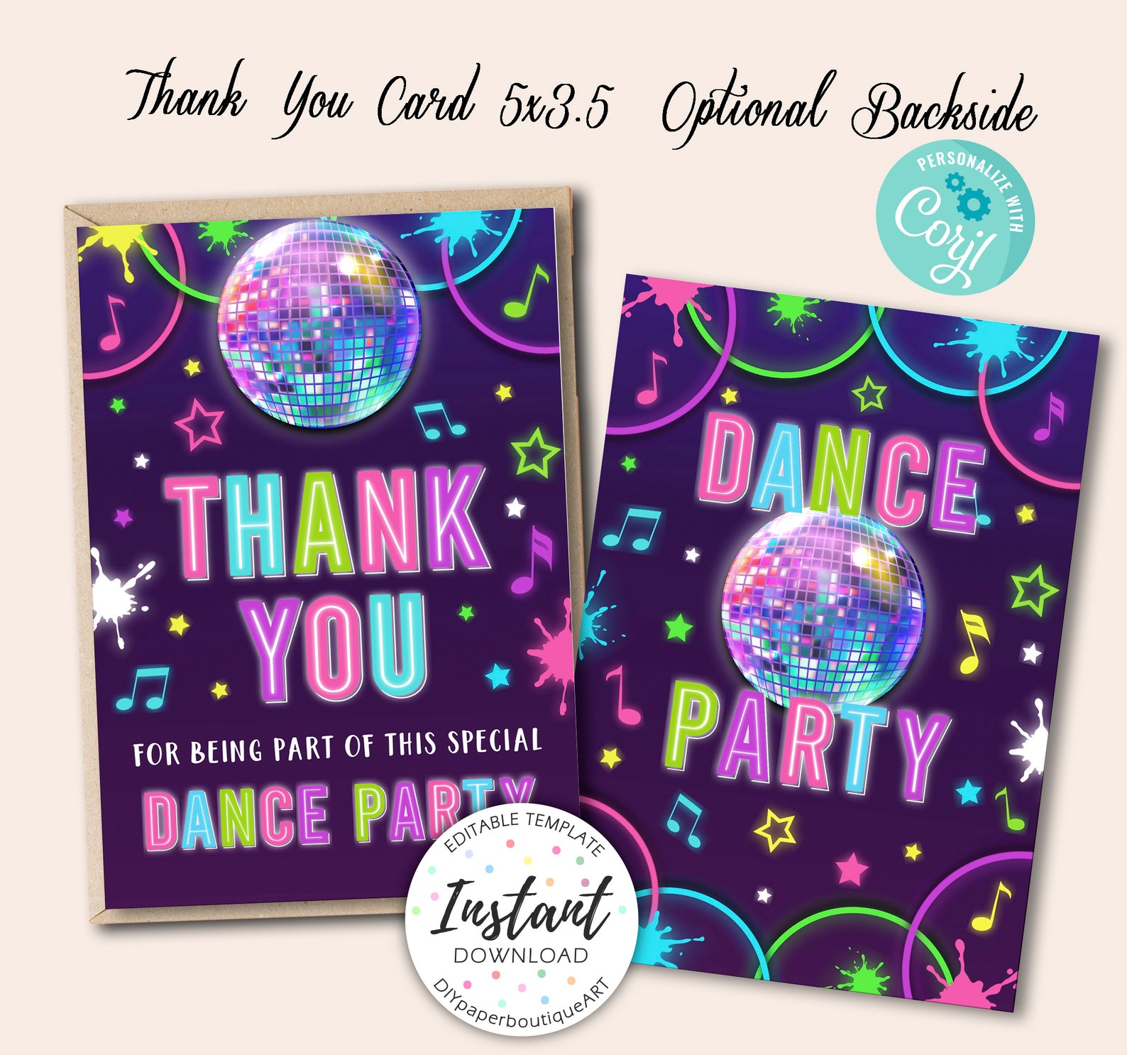 Let's Glow Crazy Invitation Neon Glow Dance Party Glow - Etsy