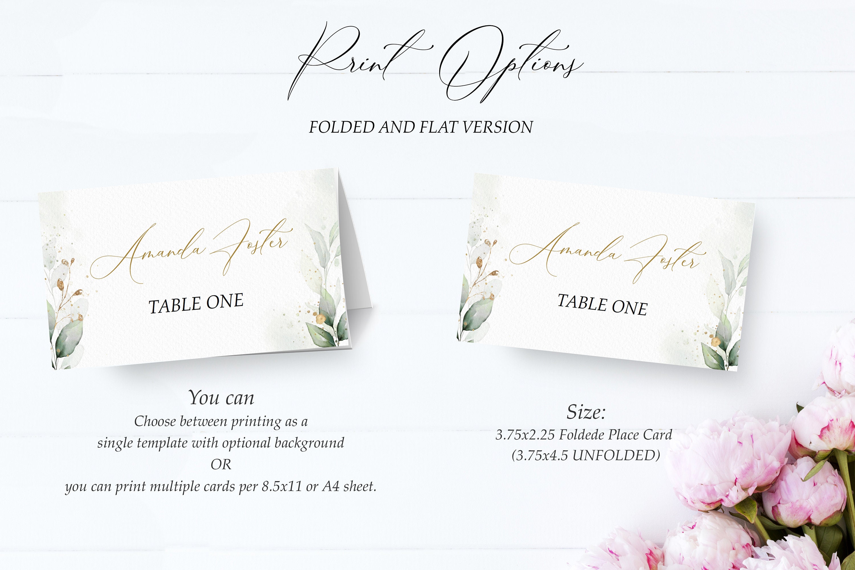 Editable Place Card Table Place Card Greenery Card Table - Etsy