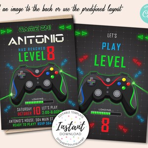 Video Game Invitation, Video Game Party, Birthday Invitation, Gamer ...