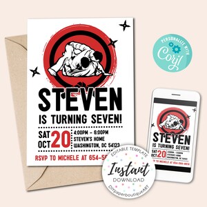 Ninja Birthday Invitation, Jiu-jitsu Invitation, Martial Arts Invite ...