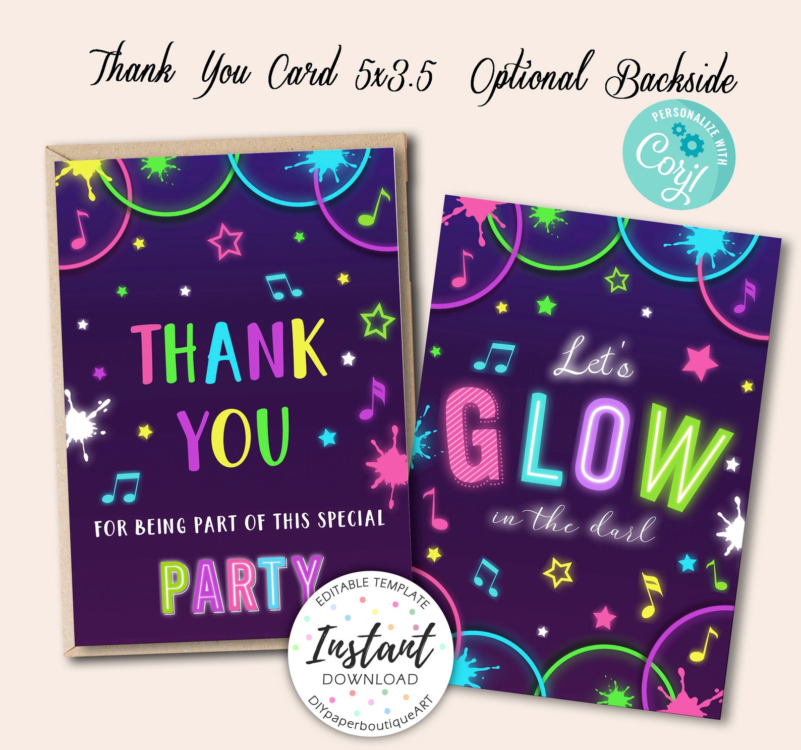 Let's Glow Crazy Invitation Let's Glow Invites Glow - Etsy