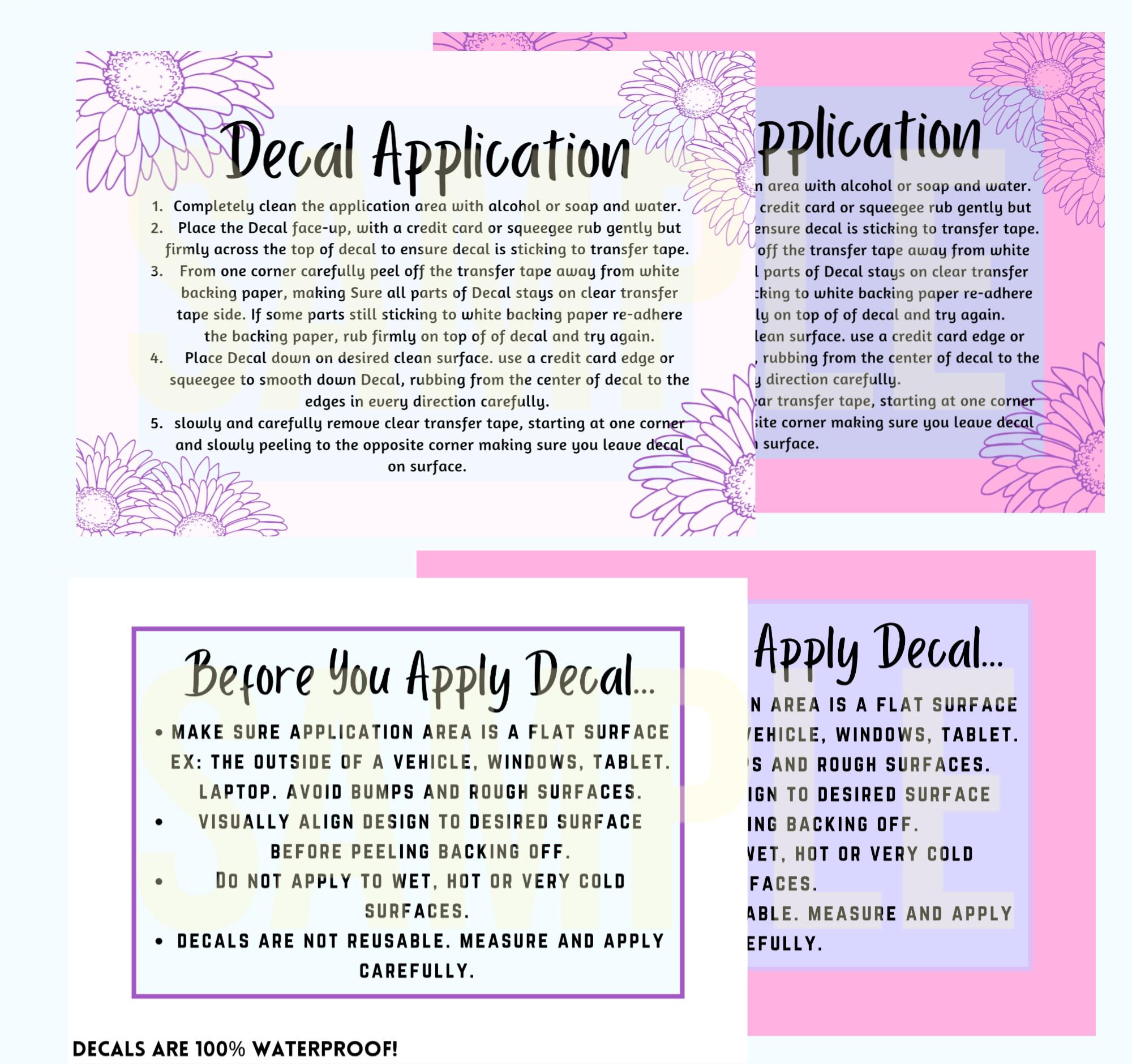Printable How to Apply Decal Instructions Png| Before Decal Application ...