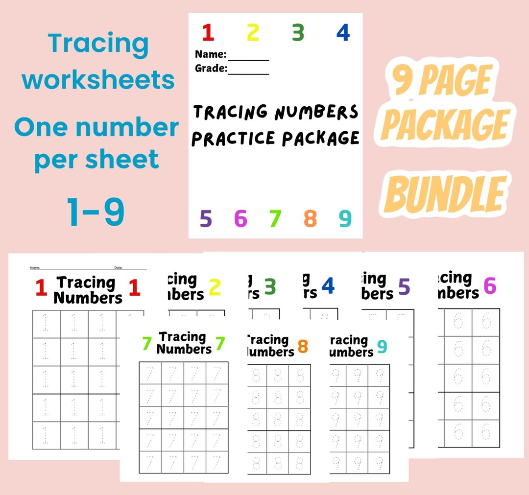 Tracing Numbers Worksheets for Kindergarten+ Homeschool Writing ...