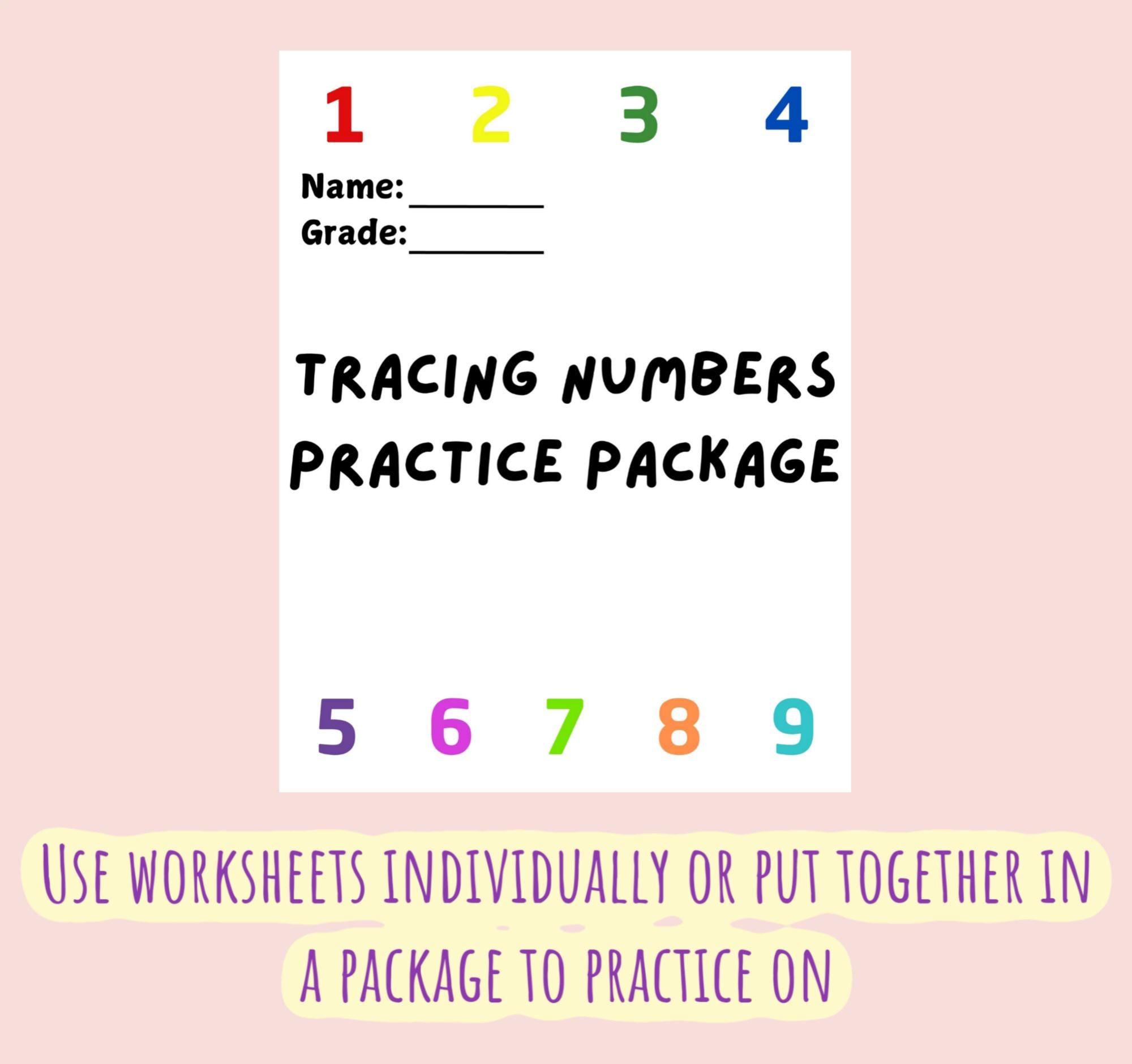 Tracing Numbers Worksheets for Kindergarten+ Homeschool Writing ...