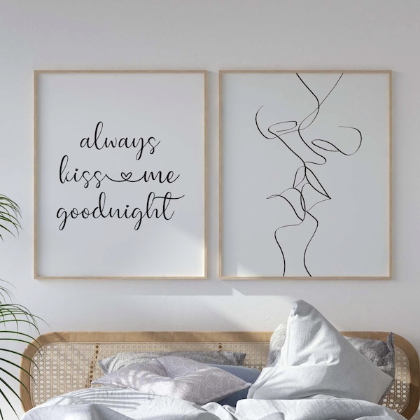 Always Kiss Me Goodnight Sign - Etsy UK